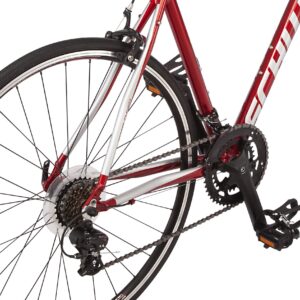 Schwinn Fastback Tourney AL Adult Performance Road Bike, Beginner to Intermediate Bicycle Riders, 700c Wheels, 14-Speed Drivetrain, Large Aluminum Frame, Red