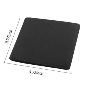 Kenon Personalized Leather Wallet For Man, Engraved RFID Blocking Bifold Stylish Black Wallet For Man Valentines Birthday Christmas Gifts