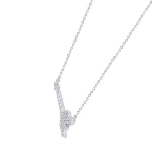 Round Cubic Zirconia Arrow Pendant Necklace 14k White Gold Over Sterling Silver with 16" Chain