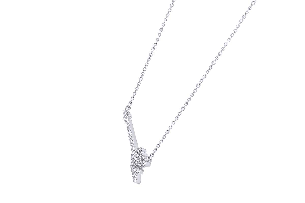 Round Cubic Zirconia Arrow Pendant Necklace 14k White Gold Over Sterling Silver with 16" Chain