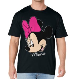 Disney Mickey And Friends Minnie Mouse Big Face T-Shirt, Black, Small