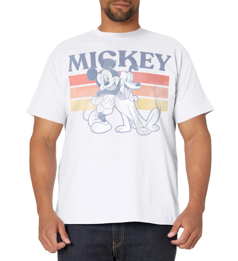 Disney Mickey And Friends Mickey And Pluto Retro Line T-Shirt