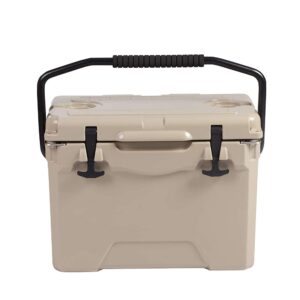 luckyermore portable 25qt ice cooler rotomolded insulated coolers, 5 days retention, heavy duty ice chest with built-in fish ruler, bottle opener, cup holder for fishing, camping and outdoor