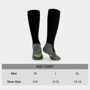 WANDER 6 Pairs Men's Athletic Run Cushion Over-the-Calf Tube Socks（2Green+2Red+2Yellow,size:9-12）