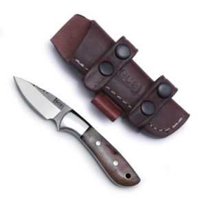 gcs handmade d2 tool steel tactical knife hunting knife campknife with leather sheath full tang blade designed for hunting & edc gcs 235 (horn handle)