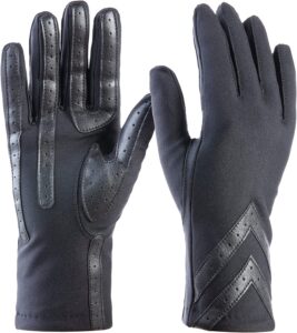 isotoner smartouch spandex cold weather gloves with spandex and a warm fleece lining sm/md