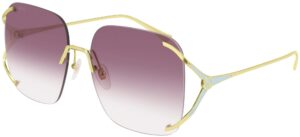 gucci women's fork oversized rimless sunglasses, shiny endura gold, one size