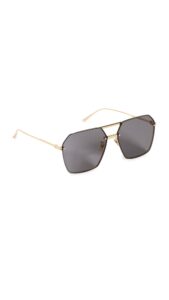 bottega veneta oversized geometric aviators, gold/gold/grey, one size