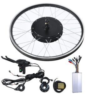 mountain bike e-bike conversion kit with 48v 1500w motor 26 inch wheel kt-lcd5 meter, electric wheel kit with intelligent controller(cassette flywheel)