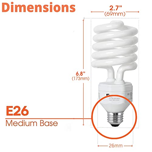 Xtricity CFL Bulb, 4100K Cool White, 150W Eqv (40W) High Lumen, Compact Fluorescent Light Bulb 150W Equivalent, 2650 Lumens, T4 Spiral - E26 Medium Base, 120V, Daylight (Pack 1)