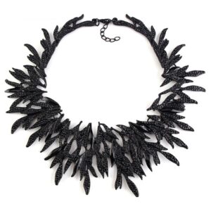 zthread vintage bib choker collar neklace black leaf statement collar necklace woman fashion jewelry necklace