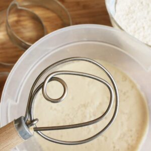 CFIKTE 13.5 Inch Stainless Steel Danish Dough Whisk Dutch Dough Whisks Bread Whisk for pastry, pizza. Great alternatives to a blender, mixer or hook（2 Pack）