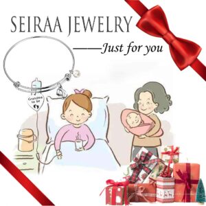 SEIRAA New Grandma Gift Grandma to Be Bracelet New Baby Gift Pregnancy Reveal Jewelry Announcement Gift for Grandmother (grandma to be)