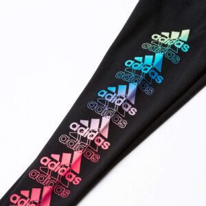 adidas Girls' Active Sports Athletic Legging Tight, Core Graphic Black/Pink, Large