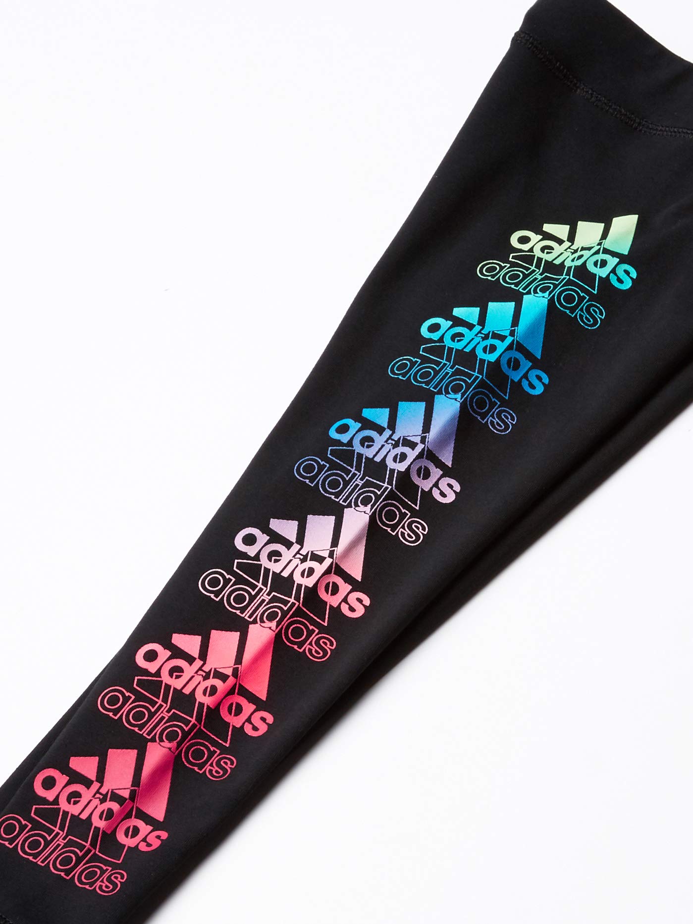 adidas Girls' Active Sports Athletic Legging Tight, Core Graphic Black/Pink, Large