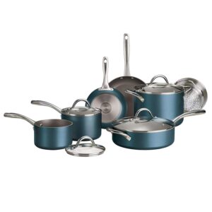 tramontina 11-piece nonstick cookware set (teal)