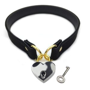 succuba padlock choker collar necklace lolita collar cat kitty velvet necklace with lock and key (b, 16)