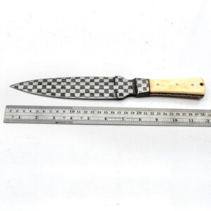 pal 2000 knives dam-9719 custom handmade forged damascus steel fixed blade hunting dagger sharp edge knife with sheath