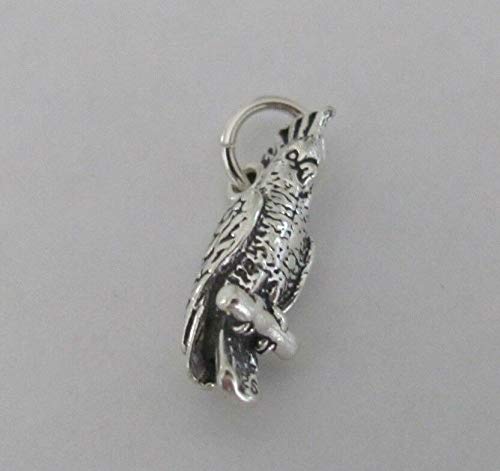 Sterling Silver 3D Cockatoo Cocktiel Charm Pendant Bracelet Jewelry - Charm Crazy