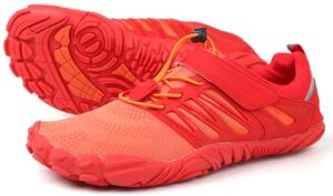 whitin men's trail running shoes minimalist barefoot wide width toe size 7.5 box gym workout fitness low zero drop trainer cross training orange red 40