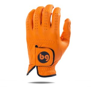 bg bender golf glove | wear on left | (orange, mens medium)