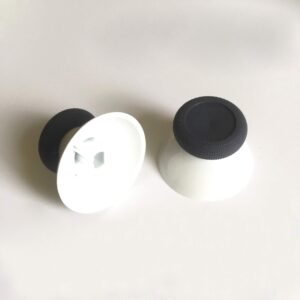 2 pcs replacement analog thumbstick cover case joystick thumb sticks caps for xbox one, xbox one s slim, xbox one x ps4 controller (white-black)