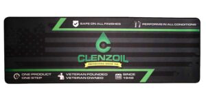 clenzoil gun cleaning mat | premium thickness waterproof material | non-slip rubber backer | anti-fray edges | pistol, shotgun, rifle sizes (rifle/shotgun (11" x 35"))