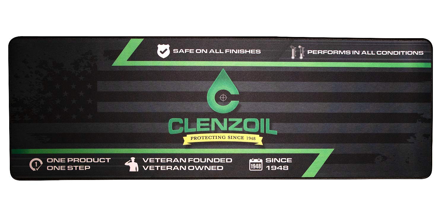 CLENZOIL Gun Cleaning Mat | Premium Thickness Waterproof Material | Non-Slip Rubber Backer | Anti-Fray Edges | Pistol, Shotgun, Rifle Sizes (Rifle/Shotgun (11" X 35"))