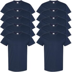 gildan heavy cotton t-shirt g5000, navy (10-pack), large