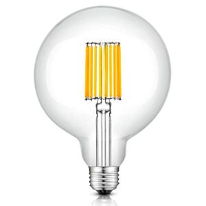 omaykey 12w dimmable large led globe bulb 3000k soft white, 100w equivalent 1000 lm e26 medium base, vintage edison g125 large globe clear glass led filament light bulb, deep dimming version