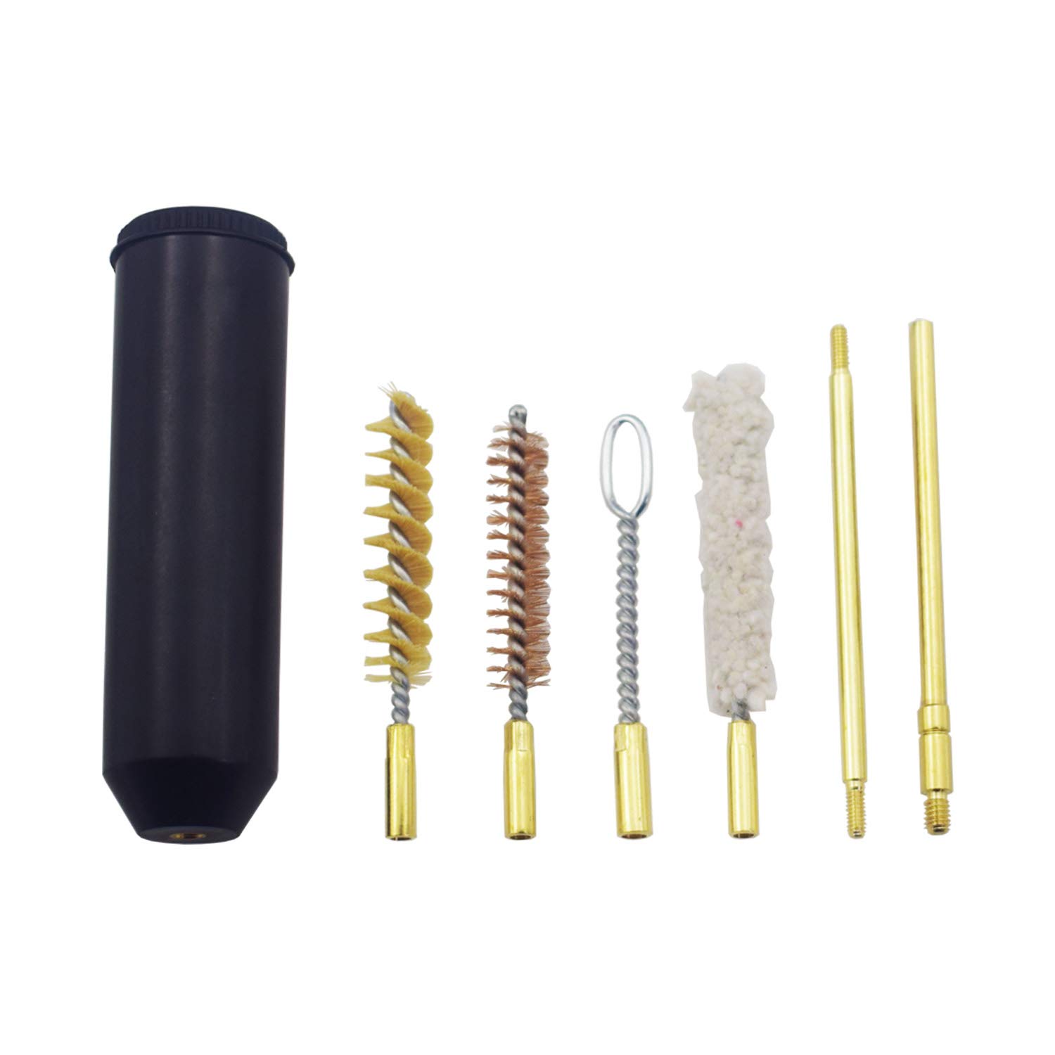 Motanar 9mm Pistol Cleaning Kit Set Pocket Size Hand Gun Bore Brush for Cal.38/357/9mm Pistol Cleaning Black