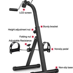 SRSGF Medical Pedal Exerciser,Exercise Bike Stationary, Adjustable Fitness Rehab Equipment for Seniors, Elderly Legs and Arms Workout,with LCD Monitor