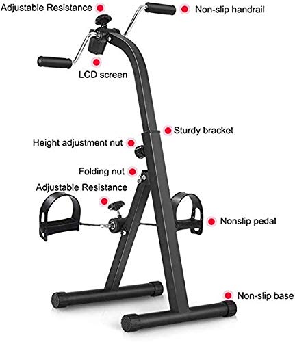 SRSGF Medical Pedal Exerciser,Exercise Bike Stationary, Adjustable Fitness Rehab Equipment for Seniors, Elderly Legs and Arms Workout,with LCD Monitor