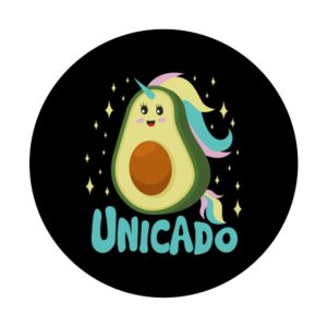 Uni Cado Unicorn Avocado Unicado Gift PopSockets PopGrip: Swappable Grip for Phones & Tablets