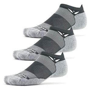 swiftwick- maxus zero tab (3 pairs) running & golf socks, maximum cushion (gray, medium)