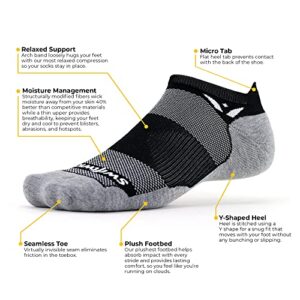 Swiftwick- MAXUS ZERO Tab (3 Pairs) Running & Golf Socks, Maximum Cushion (Gray, Medium)