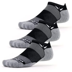 swiftwick- maxus zero tab (3 pairs) running & golf socks, maximum cushion (black, small)