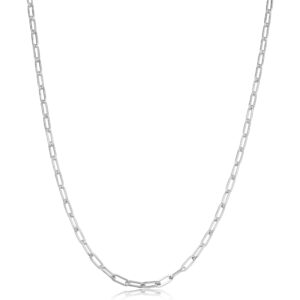 kooljewelry sterling silver polished paperclip chain necklace for men and women (2.3 mm, 36 inch)