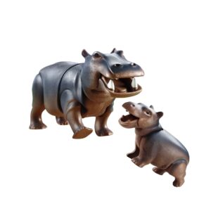 Playmobil Hippo with Calf, Colourful