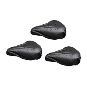 lioobo 3pcs bike seat cover comfortable soft waterproof bicycle saddle cushion protector for road bikes mountain bike cycling (black)