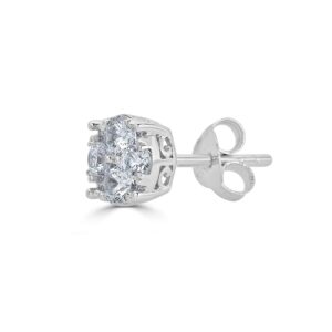 single (1 piece) diamond stud earring set in 925 sterling silver with natural diamonds (.50)