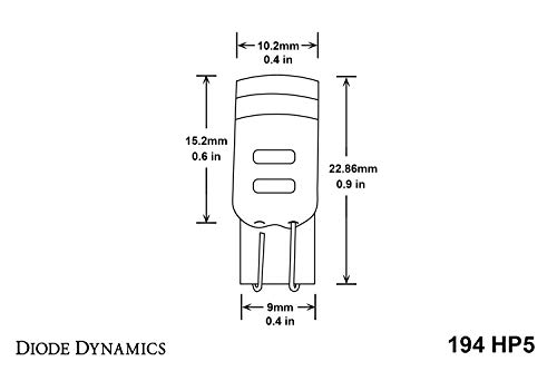 Diode Dynamics 194 HP5 LED Bulbs (Pair), Cool White (6000K)