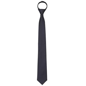 ausky pre-tied adjustable zipper skinny necktie,2.35'' clip on slim solid black ties for men or boys (6cm)