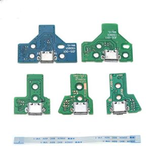 new usb charging port socket circuit board with power switch ribbon cable for ps4 jds 011 001 030 040 055 controller (jds-030)