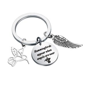 gzrlyf hummingbird keychain hummingbirds appear when angels are near hummingbird memorial gifts for loss of loved one (keychain)