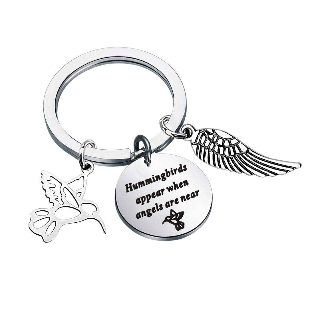 Gzrlyf Hummingbird Keychain Hummingbirds Appear when Angels are Near Hummingbird Memorial Gifts for Loss of Loved One (Keychain)