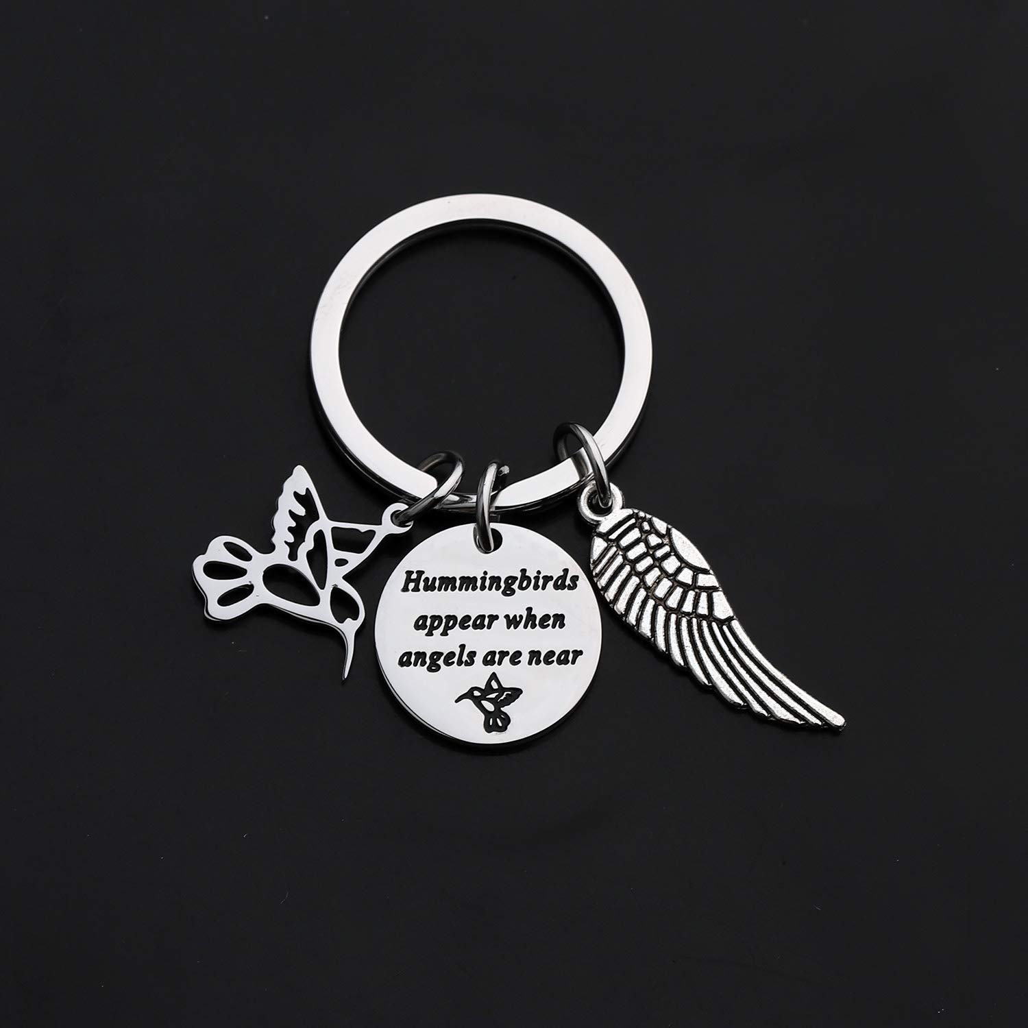 Gzrlyf Hummingbird Keychain Hummingbirds Appear when Angels are Near Hummingbird Memorial Gifts for Loss of Loved One (Keychain)