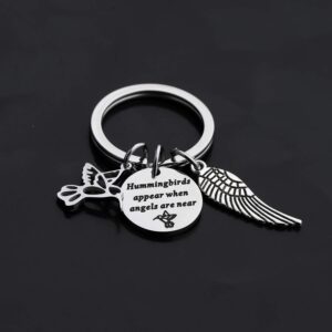 Gzrlyf Hummingbird Keychain Hummingbirds Appear when Angels are Near Hummingbird Memorial Gifts for Loss of Loved One (Keychain)