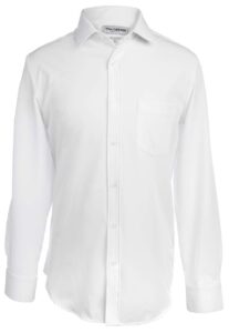 truwear phenom classic white long sleeve men's performance fabric dress shirt