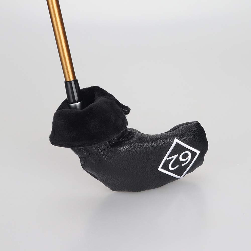 Single Iron Wedge Covers Golf Club Head cover 48° 50° 52° 54° 56° 58° 60° 62° Golf Club Protector Long Neck Black 1Pcs (62)